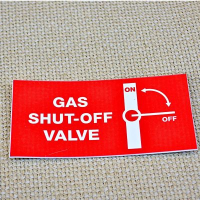 Small LP Gas Safety Shut Off Valve Sign - Tidy Planet